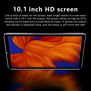 10.1-inch Tablet Computer 10-core Android 12.0 Ultra-Thin Hd Screen Learning Game Video Office Tablet Supports Double Sim Communication Function 3800mah Battery (Black)