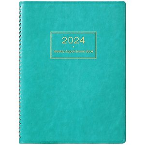2024 Weekly Appointment Book & Planner - Large 2024 Daily Hourly Planner, January 2024 - December 2024, 8.5" x 11", 2024 Appointment Book with 15-Minute Interval + Thick Paper + Pocket - Turquoise