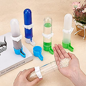 AHANDMAKER 5 Sets Automatic Bird Feeder Dispenser, 5 Styles Bird Water Bottle Drinker Container, Waterer Clip Hanging in Birds Cage for Parrots