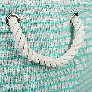 DII Polyester Container with Handles, Keeping Score Storage Bin, Medium Round, Aqua