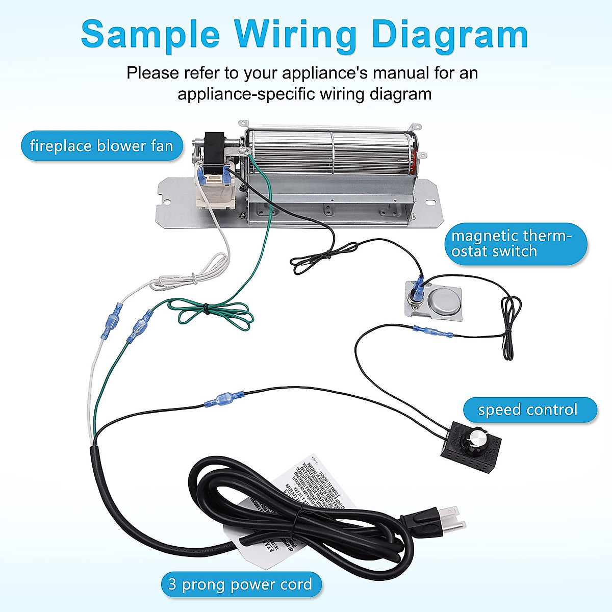 Hipoilk GZ550 Fireplace Blower Fan Kit for Napoleon & Continental Gas Fireplaces, GZ550-1KT GZ552 GZ550-KT B440-KT Fireplace Blower Kit