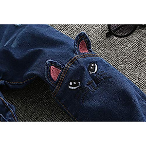 Sitmptol Girls Stretchy Jeans Kids Ripped Denim Trousers Jeggings Age 4-13 Years Blue 140