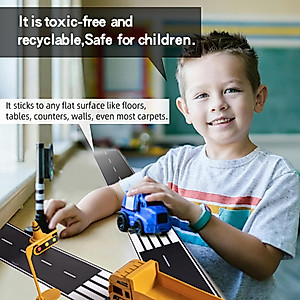 TSSART Roadway Tape - Black Residue Free Road Car Track Tape for Kids Birthday Party Racing Party Decoration - 2.4 Inch Wide 40 FT Long