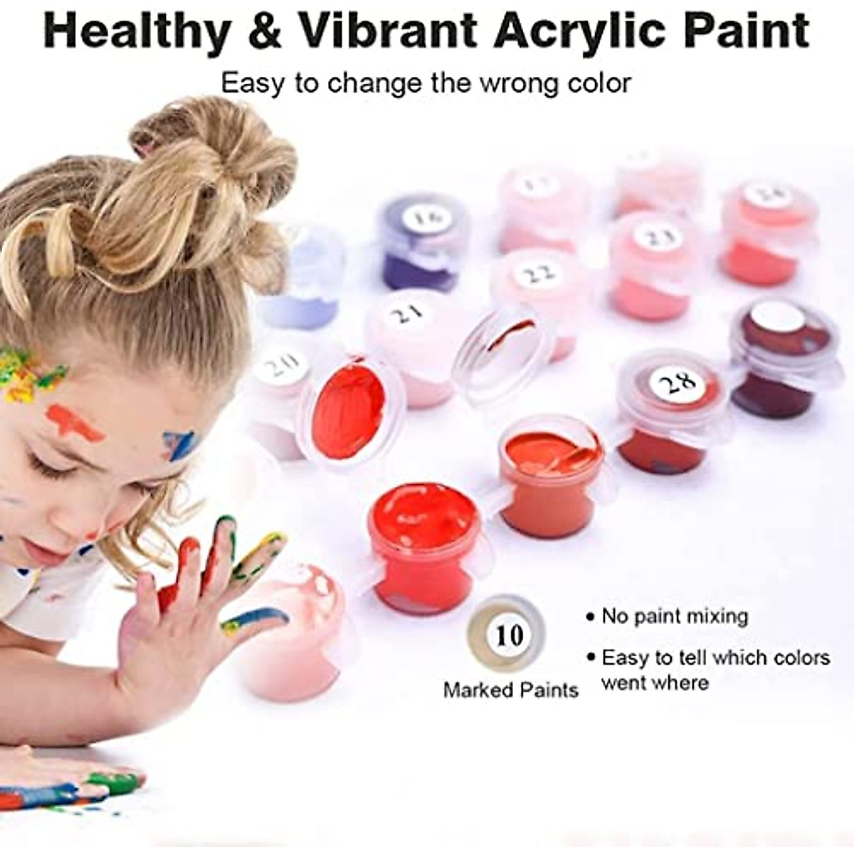 Eiazuiks Paint by Number for Adults. Elephant Paint by Numbers for Adults Beginner Drawing Paintwork with 3 Paintbrushes Paint Canvas Oil Painting Happy Fall 16” x 20”