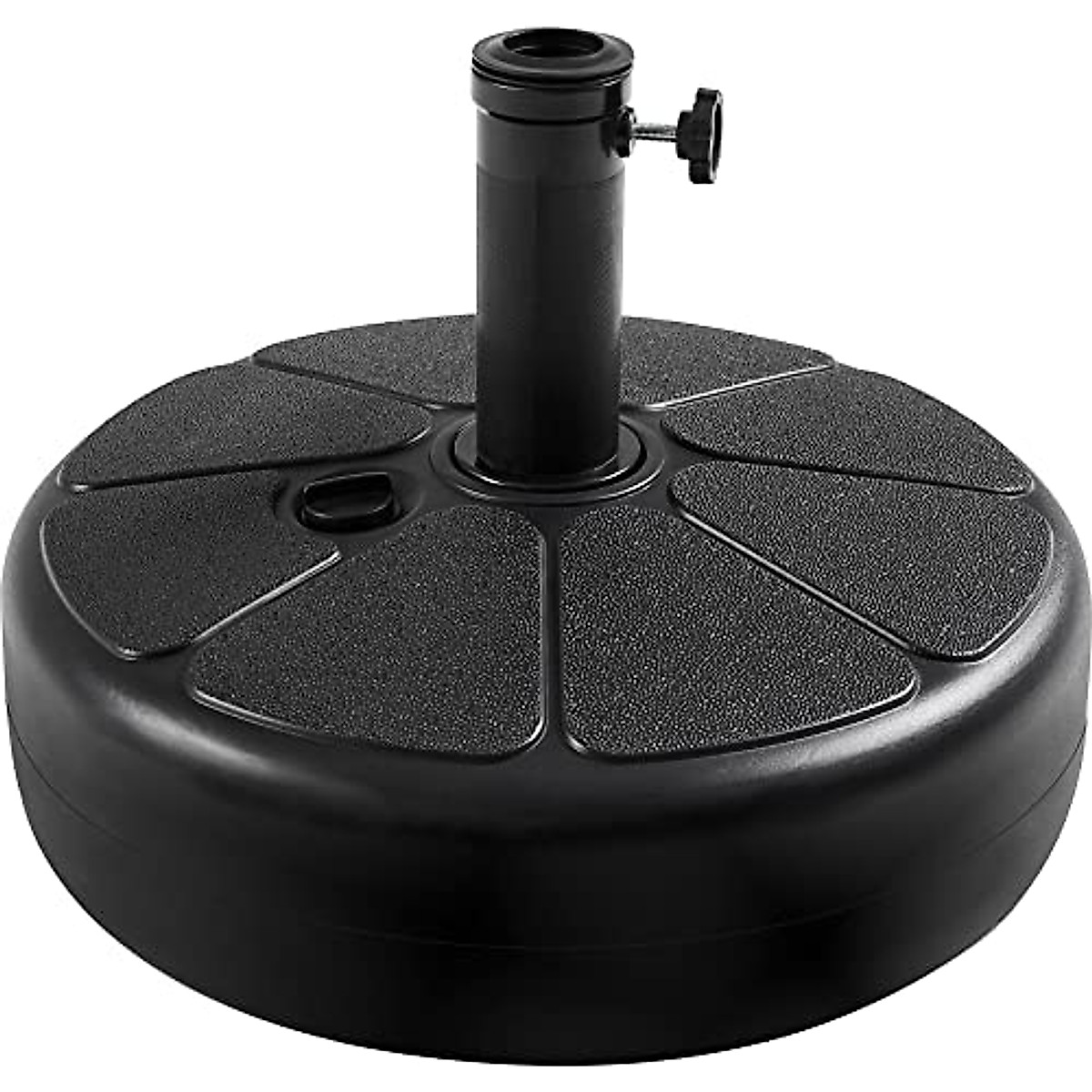 Yaheetech 22L Umbrella Base Stand - Round Water & Sand Filled Plastic Free-Standing Umbrella Base w/Built-in Handle & Anti-Slip Design for Outdoor/Lawn/Garden/Beach, Black