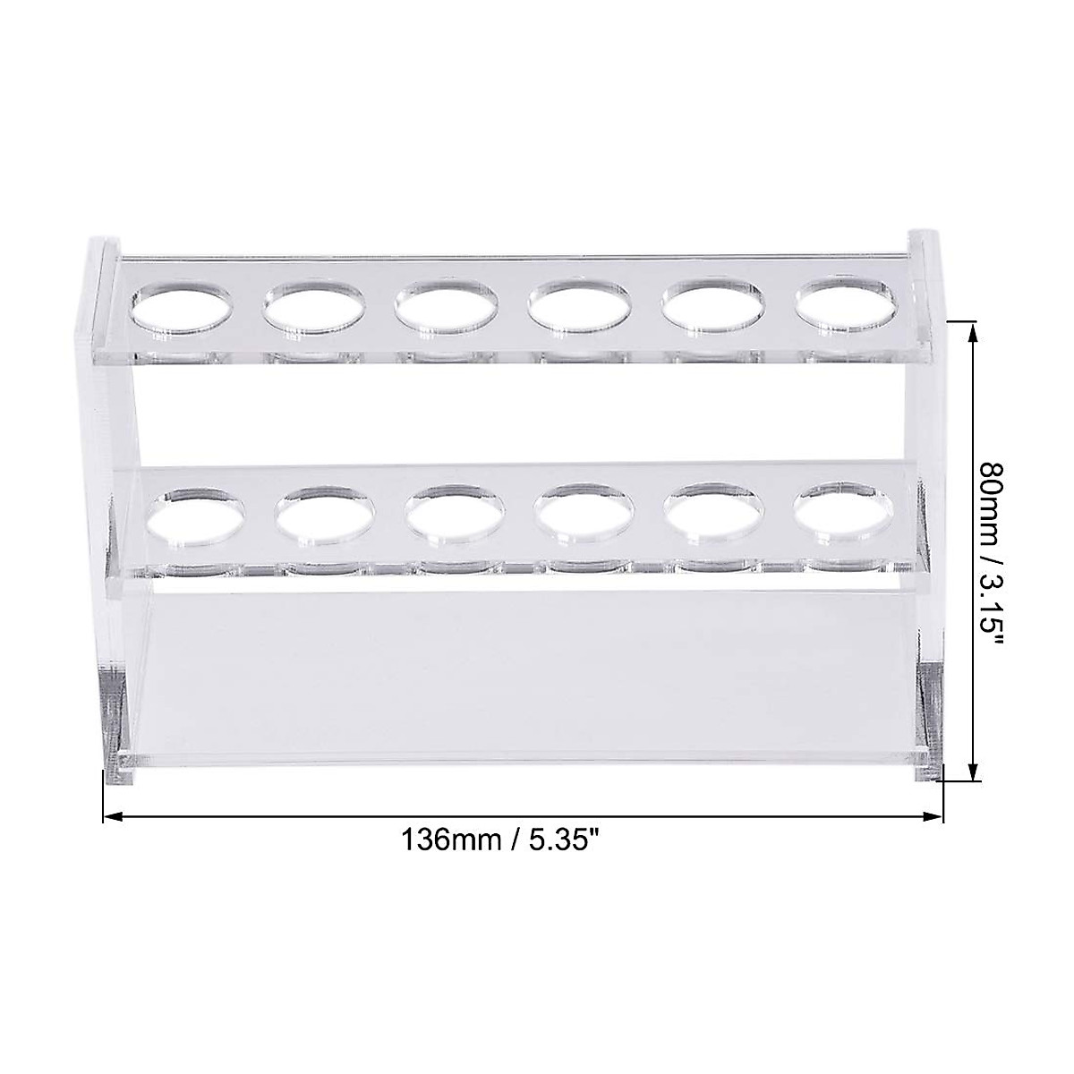 uxcell Acrylic Test Tube Holder Rack 6 Wells for 10ml Centrifuge Tubes Clear