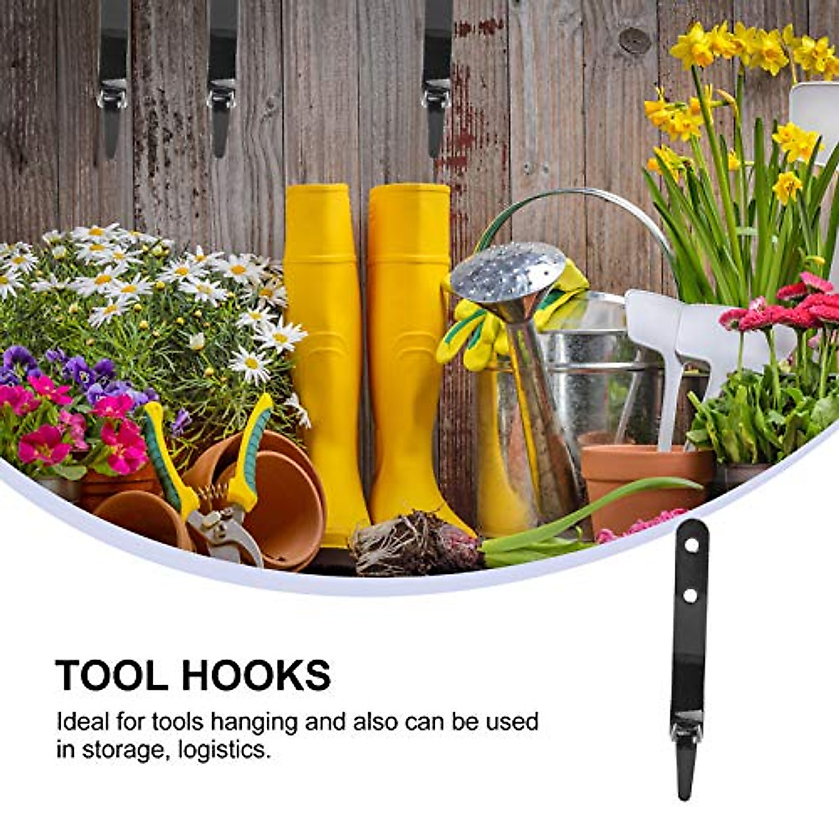 8PCS Iron Wall Hooks J- Shape Lantern Bracket Plant Hanger Bracket Rustic Farmhouse Wall Hooks for Hanging Coats Mason Jar Sconces Bird Feeder 58mm