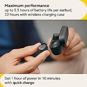 Jabra Elite 4 True Wireless Earbuds - Active Noise Cancelling Headphones - Discreet & Comfortable Bluetooth Earphones, Laptop, iOS and Android Compatible - Dark Grey