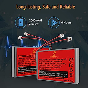 FARSAIL Rechargeable Batteries for PS4 Controller, 2-Pack 2000mAh LIP1522 PS4 Battery Replacement with Big and Small Plug for PlayStation 4 PS4 Dualshock 4 Wireless Controller