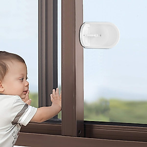 Sliding Glass Door Lock - 4 Pack Safety Slide Window Locks for Patio, Closet, Shower, Window, Wardrobe, Kitchen Cabinet with No Screws or Drills by VENMATE(4 Pack)