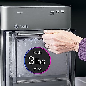 GE Profile Opal 2.0, Chewable Crunchable Countertop Nugget Ice Maker, Scoop included, 38 lbs in 24 hours, Pellet Ice Machine with WiFi & Smart Connected, Stainless Steel