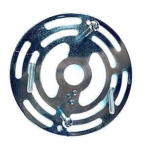 U/D 4 in Diameter Round Zinc Plated Steel Universal Mounting Crossbar,Light Fixture Mounting Bracket with Ground Screw and Acorn Cap Nuts for Mount Wall Light, Chandelier (1, 4Inch)