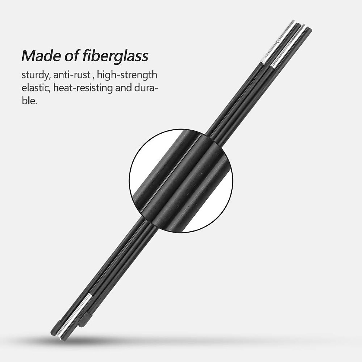 Tent Poles Replacement, Replacement Tent Poles, Tent Accessories, Camping Tent Pole Tent Support Rod Lightweight Tent Rod Adjustable Fibreglass Tent Support Pole for Camping Hiking Outdoor Activity