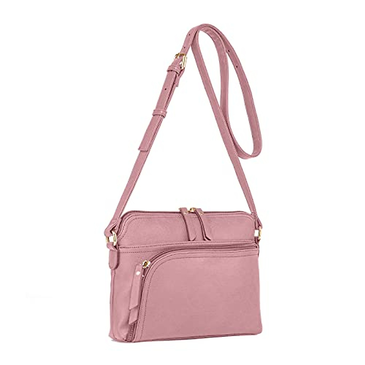 OB OURBAG Crossbody Purse for Women Ladies Lightweight Soft PU Leather Shoulder Bag Roomy Handbag Fashion Tote Shoulder Bags Pink