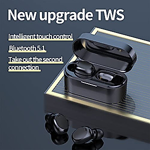 Wireless Earbuds, Mini Blue-tooth Earbuds Headphones Stereo Earphones Touch Control, in-Ear Headphones Sports Music Earbuds Built-in Mic/Noise Cancelling/Premium Deep Bass/Long Distance Connection (A)