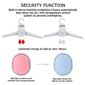 Portable Clothes Dryer Fast Drying Cloth Suit Hanger Dryer, Electric Folding Clothes Shoes Drying Hangers Mini Portable Dryer Rack Machine for Household Travel