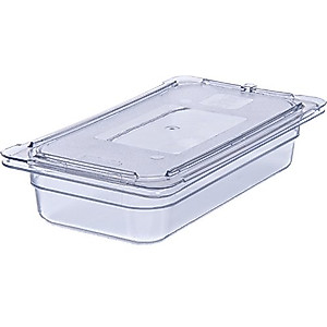 Carlisle FoodService Products 10276U07 Polycarbonate Universal Flat Lid, 12-3/4" Length x 7" Width x 7/16" Height, Clear, For TopNotch One-Third Size Food Pans (Case of 6)