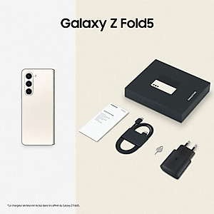 SAMSUNG Galaxy Z Fold 5 SM-F946B/DS Dual SIM 12GB+512GB EU/UK Model Factory Unlocked International Version (Cream)