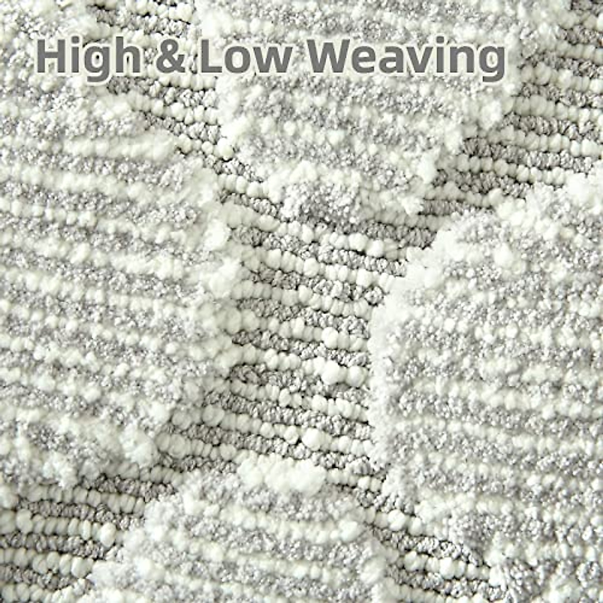 GlowSol Large Area Rug 8x10 Shag Rug for Bedroom Solid Diamond Lattice Rug Boho Moroccan Area Rug Tufted Carpet Modern Geometric Area Rug Non-Shedding Home Decoration Area Rugs, Beige