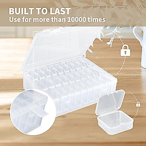 Bead Organizer Box, 30Pcs Small Clear Plastic Bead Storage Containers, 1 Craft Storage Box with Hinged Lid, 120 Labels, Mini Box for Jewelry Making DIY Bracelets Beading Nails Screws Seeds Small Parts