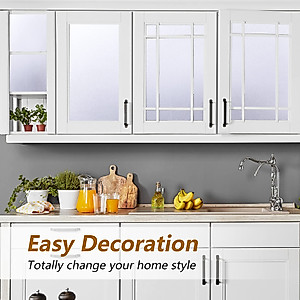 Privacy Window Film, Opaque Vinyl Window Frosting Film, Non Adhesive Window Glass Sticker Static Cling Removable Window Decals Heat Control Easy to Use, Pure Frosted 17.5 x 78.7 Inches