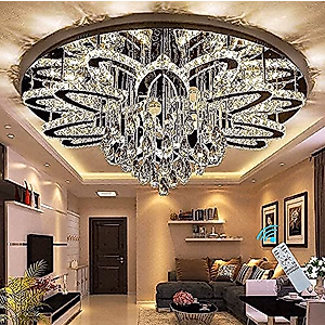 W32'' Chanderlier Lights for Living Room Large Chandeliers Bedroom Flush Chandeliers Modern Crystal Ceiling Chandelliers for Foyer Dining Room Hallway Bedroom Interior Luxury LED Ligting