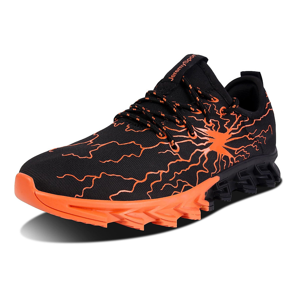 Boys Girls Running Tennis Shoes Kids Sneakers Non Slip Breathable Strap Athletic Sports Shoes Black Orange 4 Big Kid