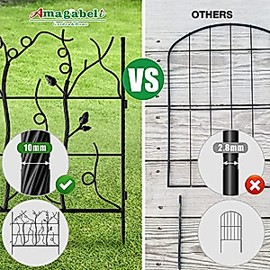 Amagabeli 5 Panels Decorative Garden Fence 11.5ft (L) x 26in (H) Outdoor Rustproof Metal Garden Fencing Border Fence Animal Barrier for Dog Iron Folding Edge Wire for Patio Landscape Flower Bed ET082