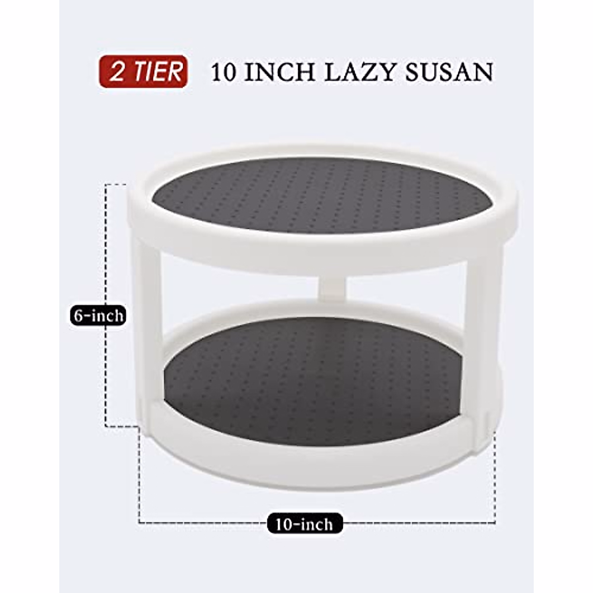 1pc 2 Tier Lazy Susan and 2pcs 1 Tier Lazy Susan Organizer for Cabinet