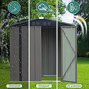 Outdoor Storage Sheds 6' x 4' Garden Storage House Utility Tool Shed for Lawn w/Lockable Door & Air Vent