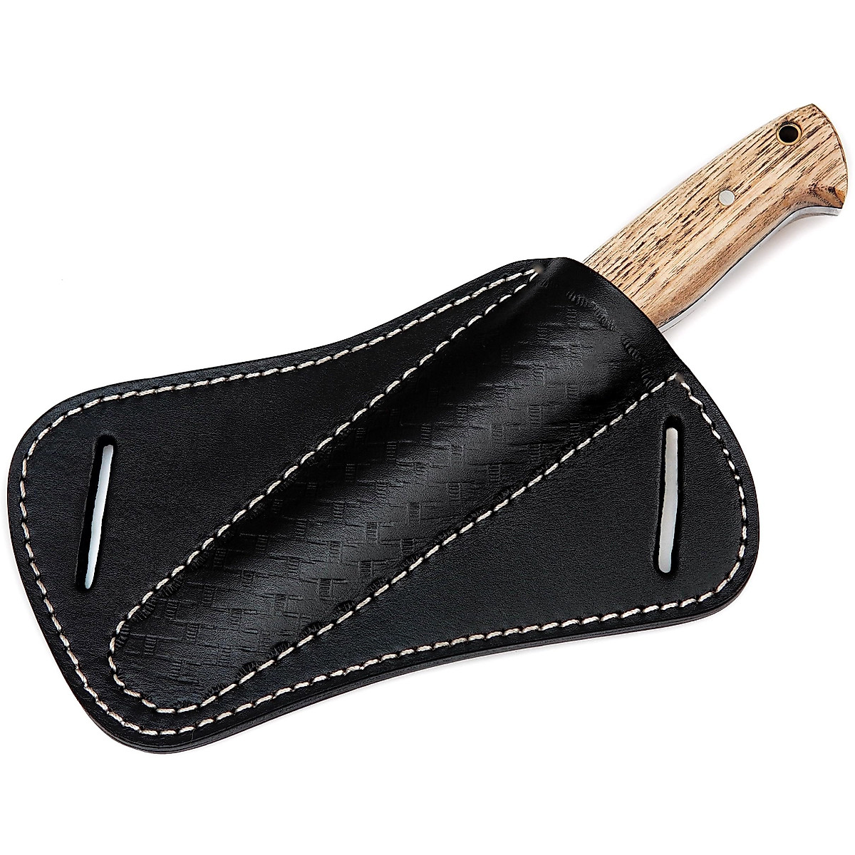 Ottoza Leather Knife Sheaths for Fixed Blade Knives, RIGHT HAND CROSS DRAW Knife Sheath, Leather Knife Sheath for Belt, Leather Knife Holster Belt Knife Holder, Pancake Knife Sheath for Belt No:336