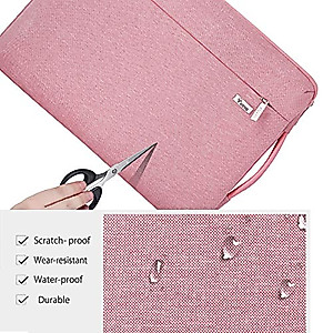Voova Laptop Sleeve Case 15.6 Inch, 360° Protective Computer Carrying Bag Compatible with MacBook Pro 15 16 M1 Pro/Max,15-16 Inch Microsoft Hp Lenovo Dell Acer Asus Chromebook for Women Girls,Pink