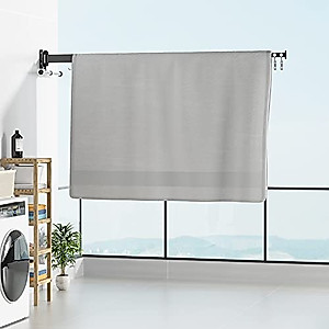 Zxlozxly Wall Mounted Clothes Hanger Rack, Black Retractable Clothes Drying Rack, Laundry Drying Rack, Collapsible (Tri-Fold), Clothes Drying Rack for Laundry Balcony Bedroom