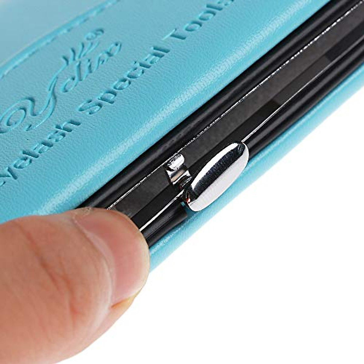 Small Tweezers Case for Eyelash Extensions Individual Makeup Tools Storage Scissors Lash Brush and Tweezers Bag 9 Colors by Yelix (Pink Purple)