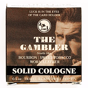 The Gambler Bourbon-Inspired Solid Cologne - Whiskey, Old-fashioned Tobacco, and a Hint of Leather in a Pocket-Sized Tin - Men’s or Women’s Cologne - Outlaw