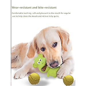 LQZHYL Dog Chew Toys 3 Pack for Aggressive Chewers, Rubber Dog Toys,Multifunctional Teeth Cleaning and Gum Massage, Tough Toys with Natural Rubber for Large and Medium Dog (Greens)