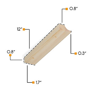 Rustic State Vigo 6 Sectional Adjustable Under Cabinet Stemware Rack - Hanging Wood Shelf Glassware Holder Bar Organizer with up to 18 Wine Glass Storage 12 Inch Deep - Natural