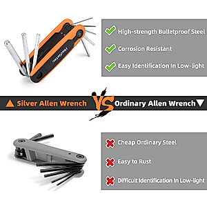 Allen Wrench Set, 2 Pack Aluminum Hex Key Set Metric & Standard SAE - Allen Key Set Made of Aluminum Alloy for Hex Head Socket Screw, Tool for Men Women Husband Stocking Stuffers for Men (Plastic)