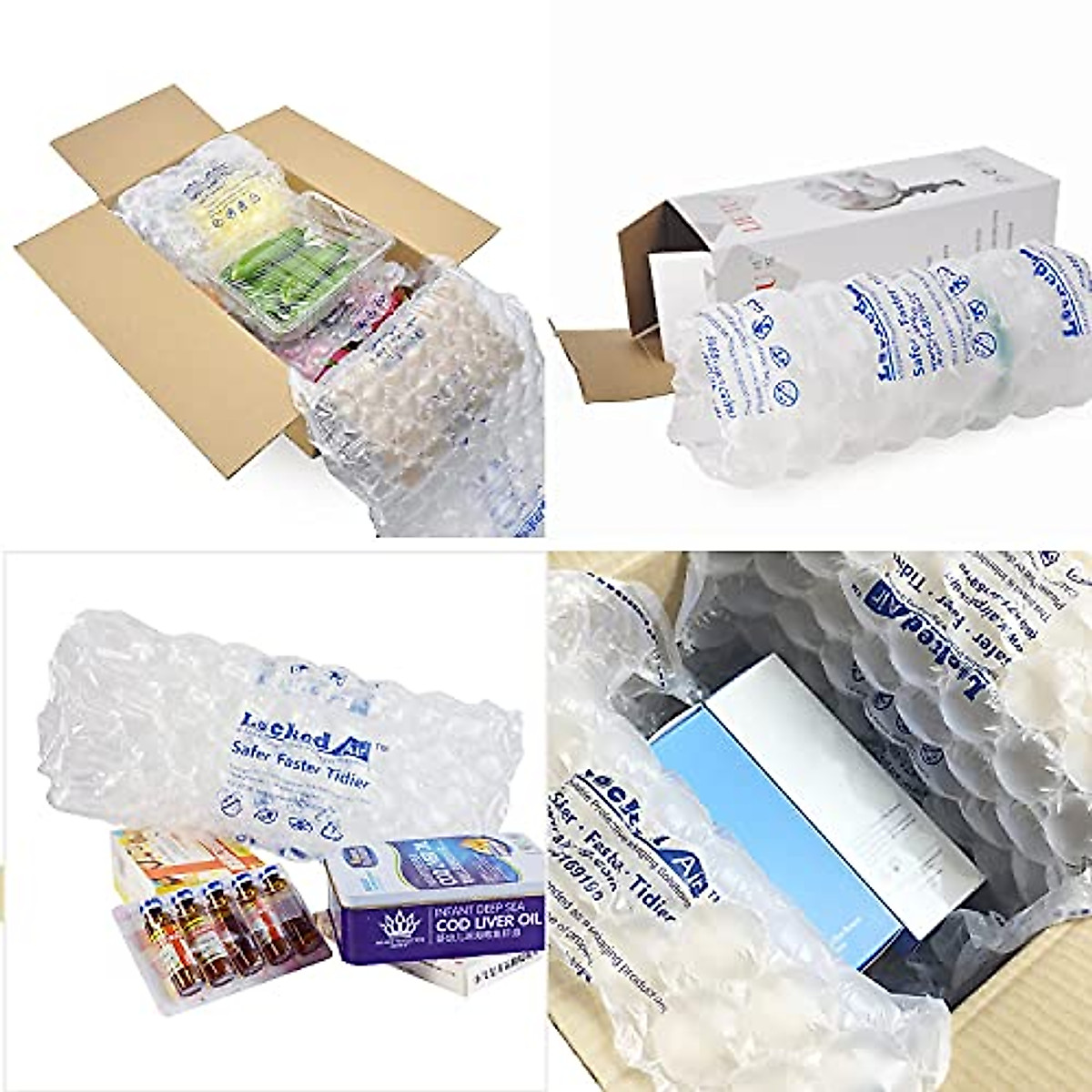 Air Cushion Film, Inflatable Air Bubble Bags Roll 15.8 inchX490feet Small Air Bubbles for Packaging Used with Air Cushion Machine, Shipping Supplies Packaging Materials for Packing Fragile Items