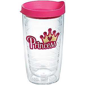 Tervis Princess - Sequins Made in USA Double Walled Insulated Tumbler Travel Cup Keeps Drinks Cold & Hot, 16oz, Clear