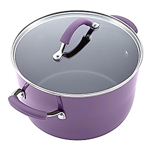 Rachael Ray Cucina Nonstick Cookware Pots and Pans Set, 12 Piece, Lavender Purple