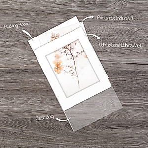 Golden State Art, White Pre-Cut 16x20 Picture Mat for 11x14 Photo with White Core Bevel Cut Mattes Sets. Includes High Premier Acid Free Mats & Backing Board & Clear Bags (25 Kit)