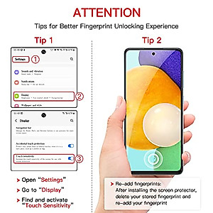 JETech Screen Protector for Samsung Galaxy A52 / A52 5G / A52s 5G with Camera Lens Protector, Tempered Glass Film, HD Clear, 2-Pack Each