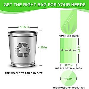 MAVGV 4 Gallon Small Trash Bags Garbage Bags,100 Pcs Strong Bathroom Wastebasket Can Liners trash Bags for Home Office Kitchen (Green) (4 Gallon)1