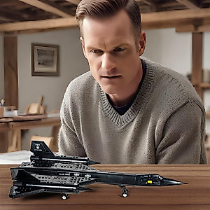 DAHONPA SR71 Blackbird High-Altitude Reconnaissance Aircraft Metal Fighter Military Army Airplane Building Bricks Set, 183 Pieces Air-Force Toy, Gift for Kid and Adult.…