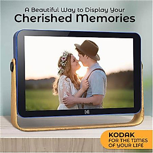 Kodak 10-Inch Smart Touch Screen Rechargeable Digital Picture Frame, Wi-Fi Enabled with HD Photo Display and Music/Video Support, Calendar, Weather and Location Updates (RWF-108) - Ocean Blue