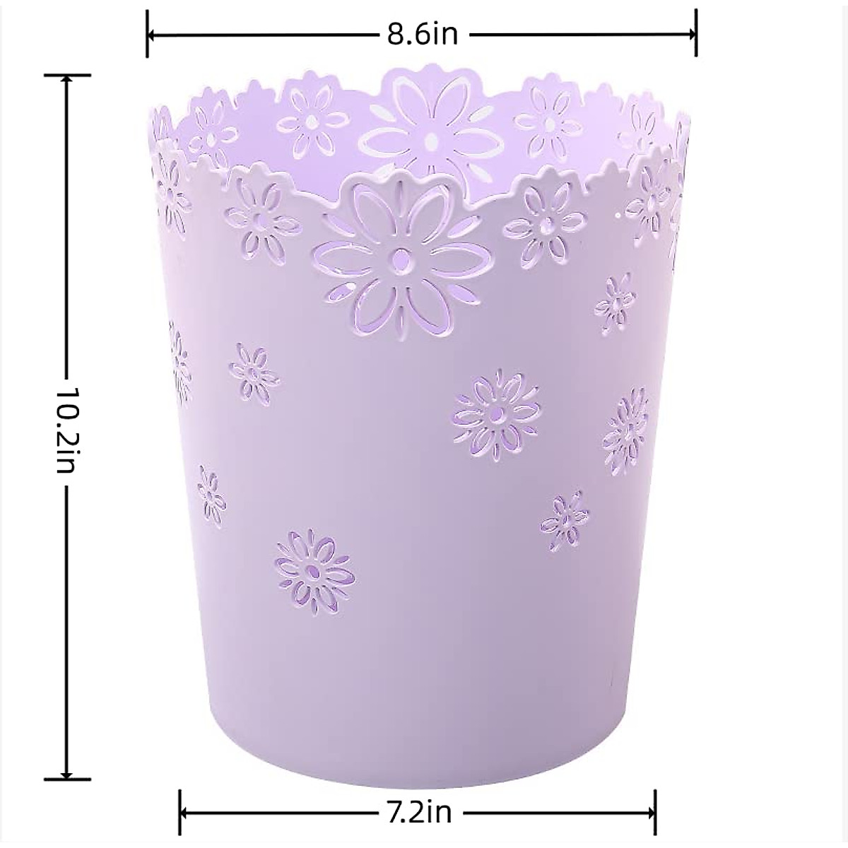 Mini Desk Trash Can with Lid Plastic Tiny Trash Can Counter Garbage Small Trash Can Pop up Countertop Wastebasket Removable Cute Desktop Trash Bin for Table Bathroom Office Kitchen (Pink) (Purple(L))