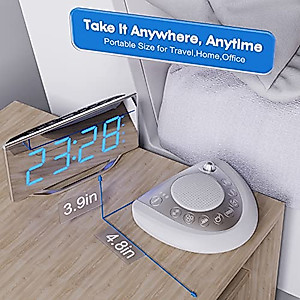 Sound Machine for Baby with 8 Soothing Sounds,Portable White Noise Machine for Adult,Sleep Machine with Volume Control,USB Port,Headphone Jack,Auto-Off Timer for Kids,Adults,Travel,Office,Home