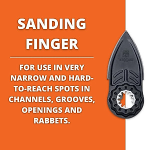 Fein Finger Sanding Pad with Hook & Loop Attachment - Precision Sanding for Tight, Intricate Spaces, Protective Backing Plate, Starlock, 2-Pack - 63806159220