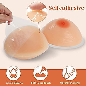 Windsleeping C Cup Triangular Self Adhesive Silicone Prosthesis Breast Forms Mastectomy Triangle Self-Adhering Fake Boobs